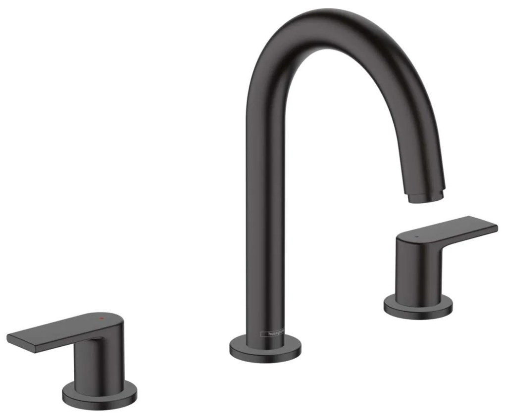 Hansgrohe Vernis Shape - Umyvadlová baterie s výpustí, 3-otvorová instalace, matná černá 71563670