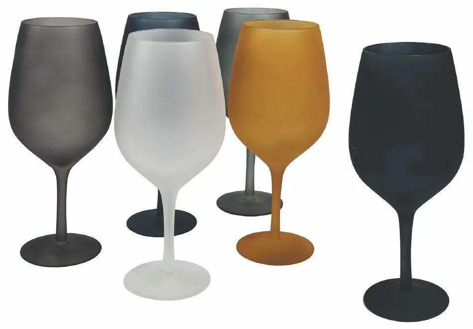 VILLA D’ESTE HOME TIVOLI Set designových sklenic na víno Cala Dorada, barevné, matné, 550 ml