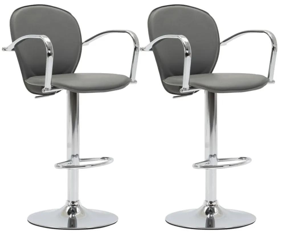 Petromila Barové stoličky s područkami 2 ks šedé umělá kůže