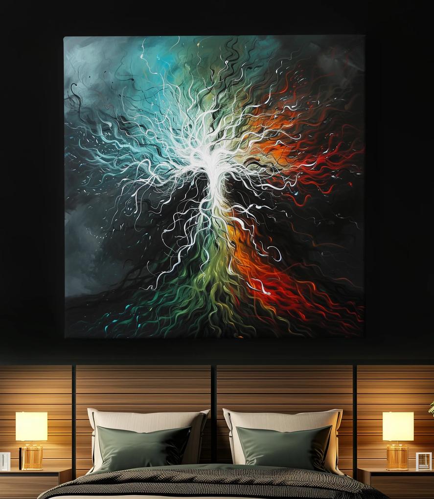 Obraz na plátně - Strom života Bílý průsvit FeelHappy.cz Velikost obrazu: 100 x 100 cm