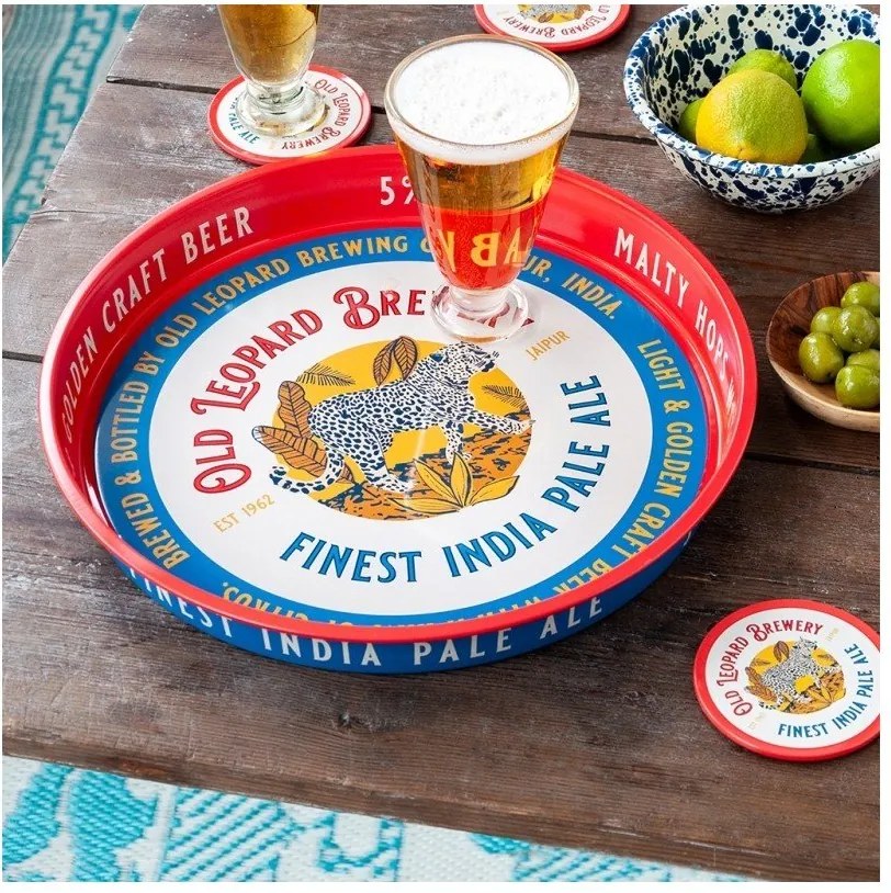 Kovový tác ø 33 cm Old Leopard Brewery – Rex London