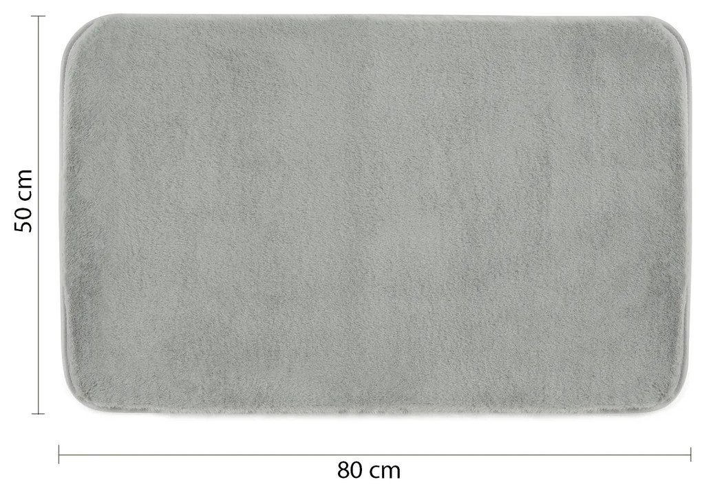 Gedy Gedy, FUZZY koupelnová předložka, 50x80 cm, 100% polyester, protiskluz, šedá, 96FY508008