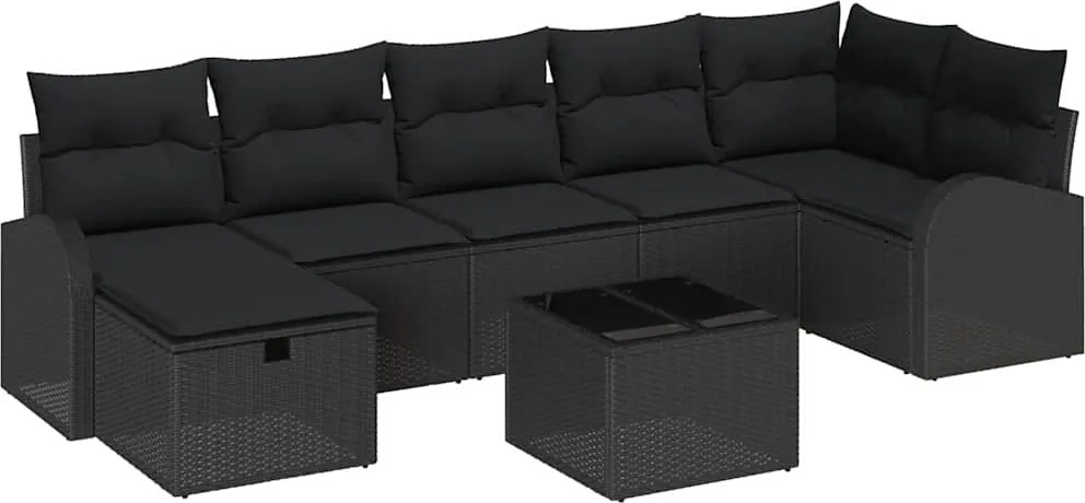 Set pohovek 8 ks Černá polyratan 3359112