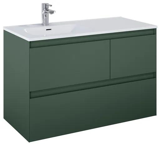 LOTOSAN Akra skříňka pod umyvadlo/desku 100cm, L smaragd matná AQ LN9006