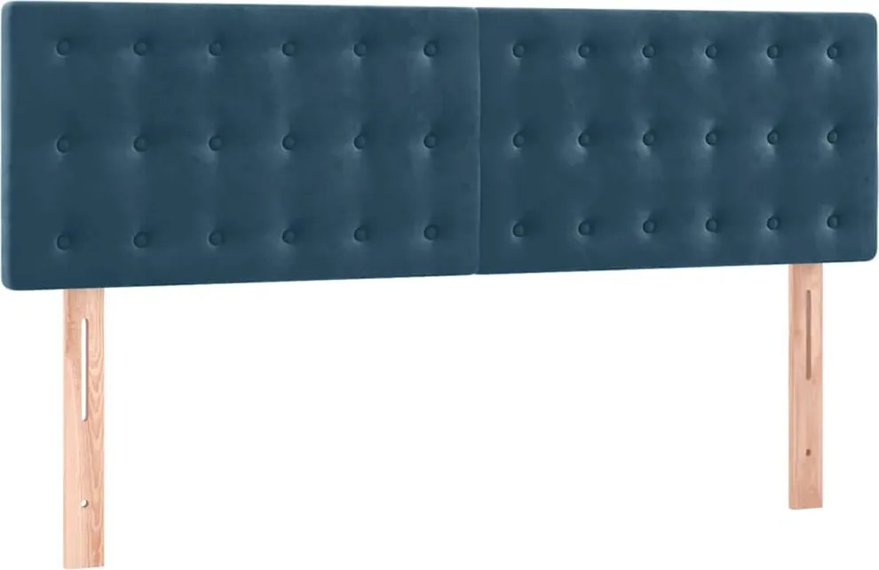 Box spring postel s matrací a LED tmavě modrá 140x190 cm samet 3134643