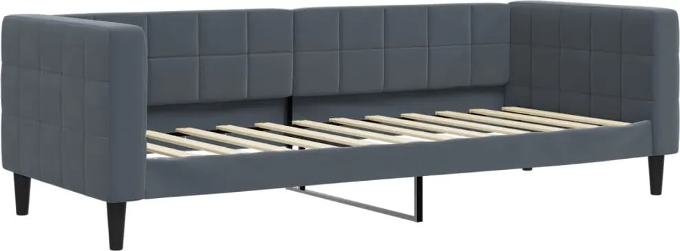 Válenda s matrací tmavě šedá 80 x 200 cm samet 3196661