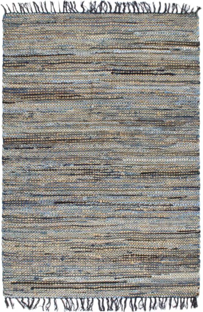 Ručně tkaný koberec Chindi riflovina juta - vícebarvený | 80x160 cm