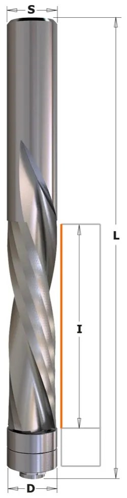 IGM 192B Ořezávací spirálová fréza negativní HWM - D12,7x50,8 L114 S=12