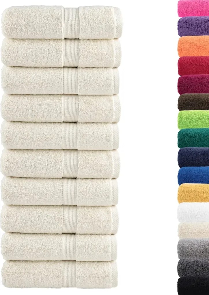 Prémiové mycí ručníky SOLUND 10 ks krémové 30x30 cm 600 g/m² 137469