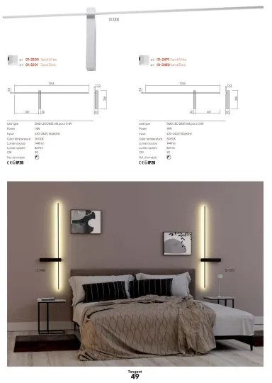 Redo 01-2746 - LED Nástěnné svítidlo TANGENT LED/13W/230V CRI 90 bílá