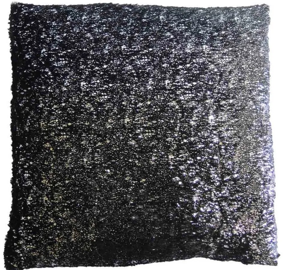 Polštář Stardeco se třpytkami černý 45x45cm