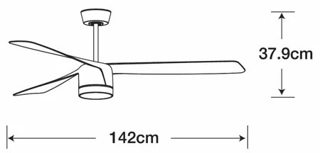 Lucci air 213281 - Stropní ventilátor PEREGRINE 1xGX53/12W/230V černá + DO