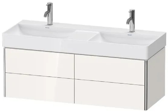 Duravit XSquare - Dvojumyvadlová skříňka 40x118x46 cm, 4 zásuvky, lesklá bílá XS416402222
