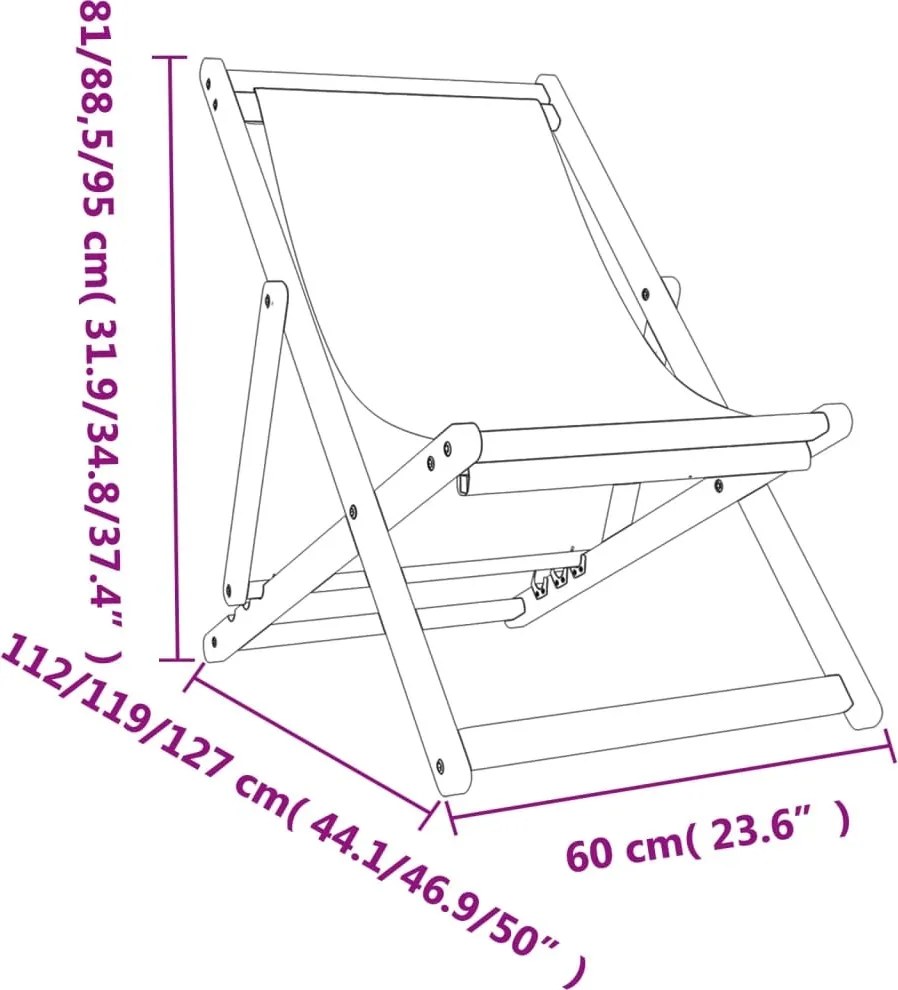 vidaXL Skládací plážová křesla 2 ks šedá textil [3214493]