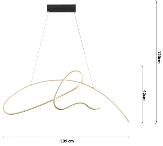 ONLI - LED Lustr na lanku SIGN LED/42W/230V 4000K zlatá
