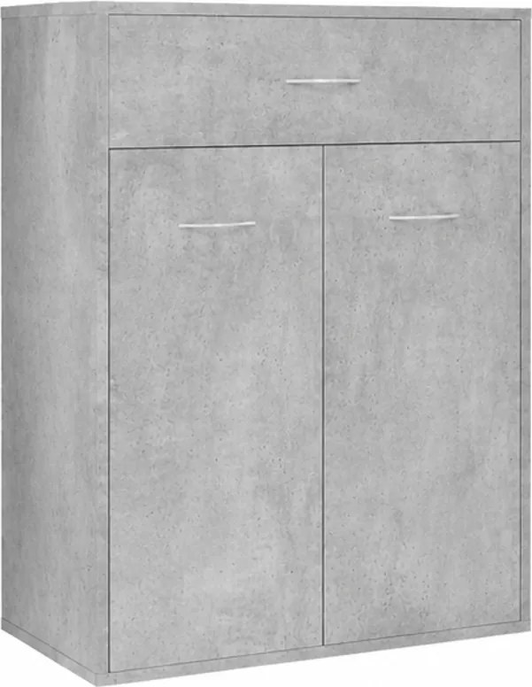 skříňka na boty, botník, 1 zásuvka, 2 dvířka, dřevo, 85x61x36 cm, beton šedá, Dekorino BB20260063