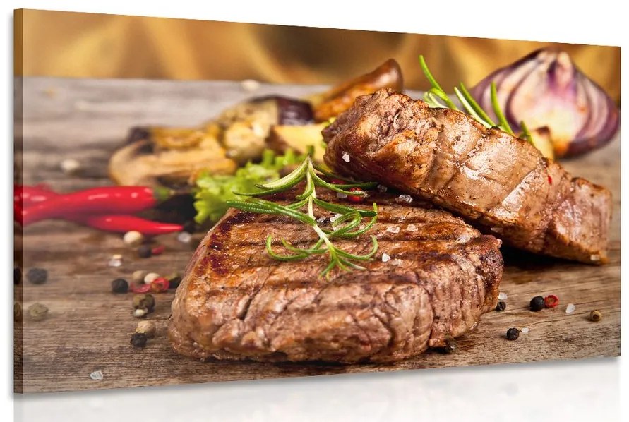 Obraz grilovaný hovězí steak Varianta: 90x60