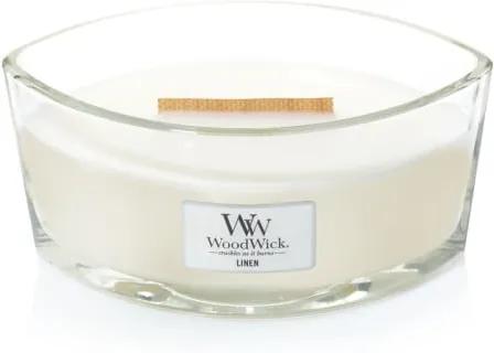 Vonná svíčka WoodWick Bílé čisté prádlo, 50 hodin hoření