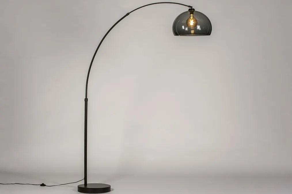 Stojací oblouková lampa Adamo Deep Grey Smoke