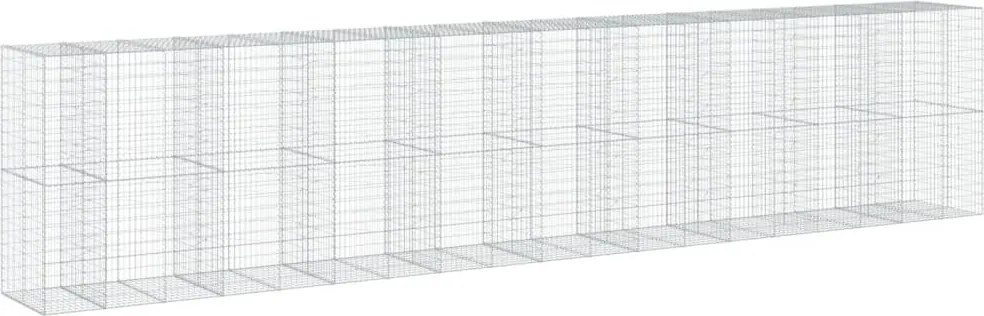 Gabionový koš s víkem 950 x 100 x 200 cm pozinkované železo 3295242