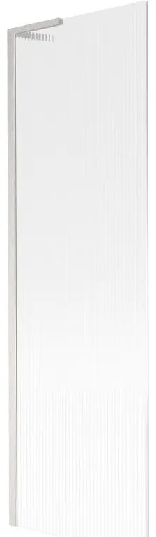 Mexen Next L, 1-křídlová vanová zástěna 60 x 150 cm, 6mm sklo s žebrovým vzorem, 6mm čiré sklo, profil broušená ocel, 895-060-000-03-09-97