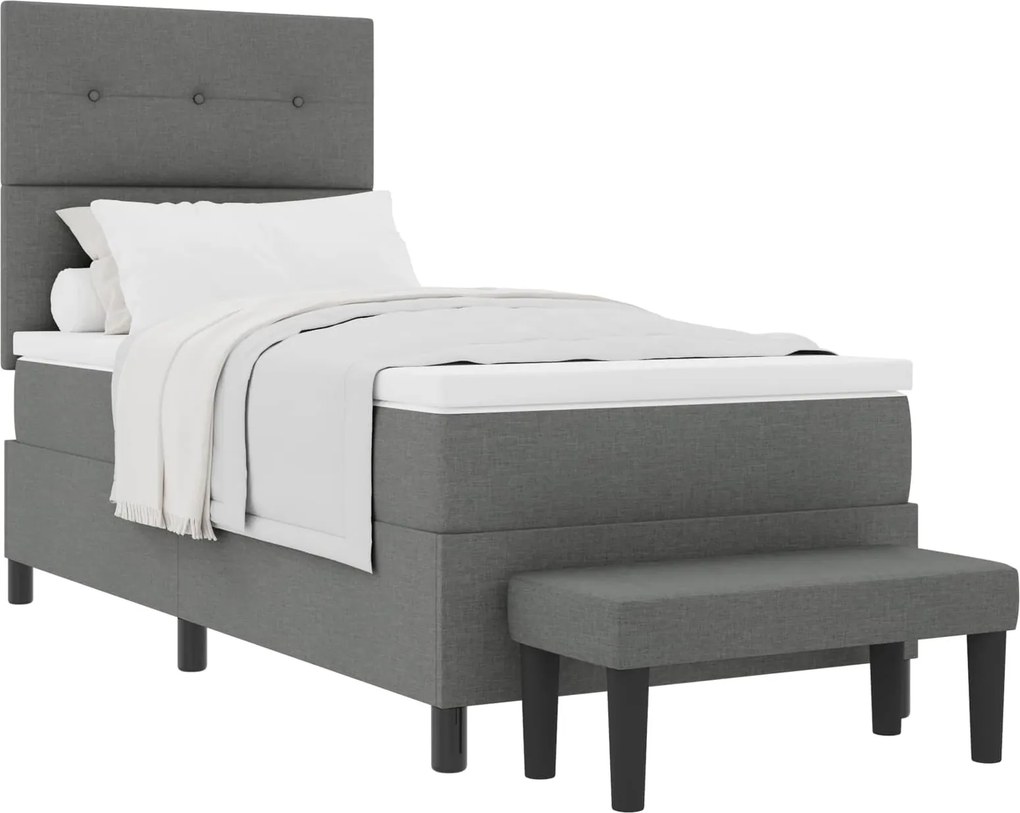 Postel s boxspringem s čelo Tmavě šedá 80 x 200 cm textil 3344024