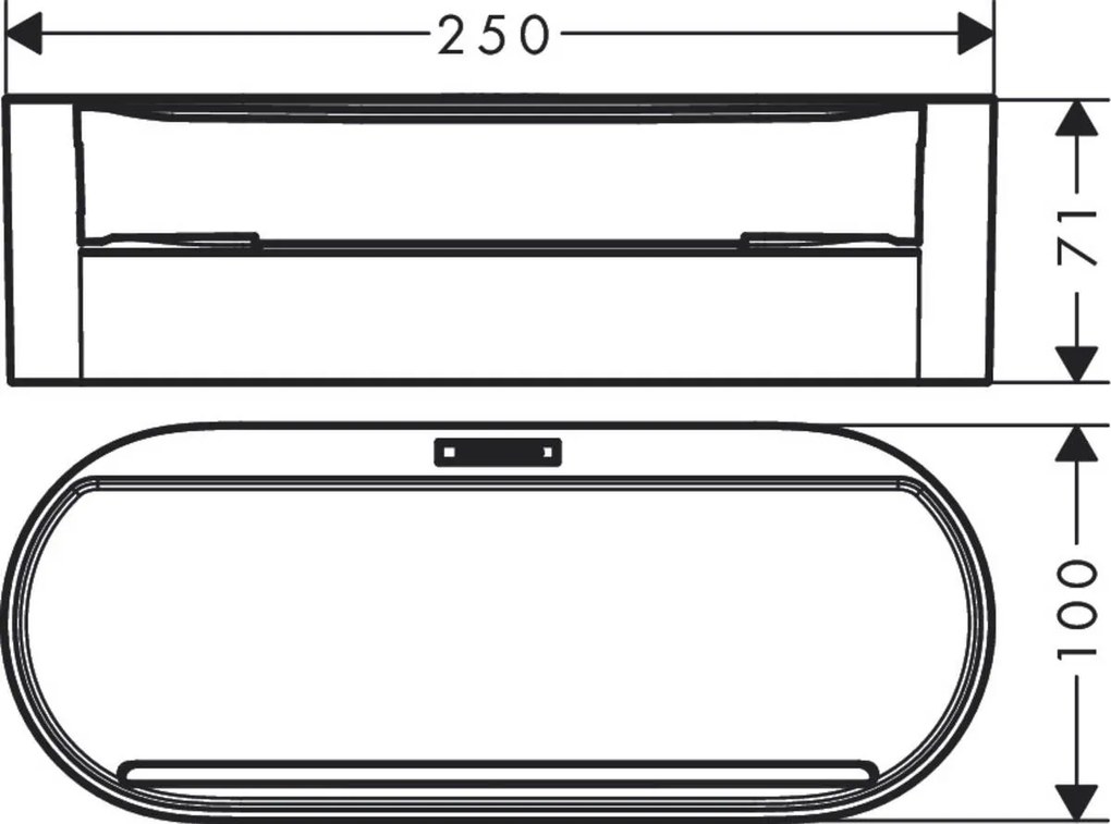 Hansgrohe WallStoris, odkládací polička hluboká, černá matná, HAN-27912670