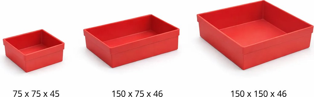 Plastové boxy, 75 x 75 x 45 mm