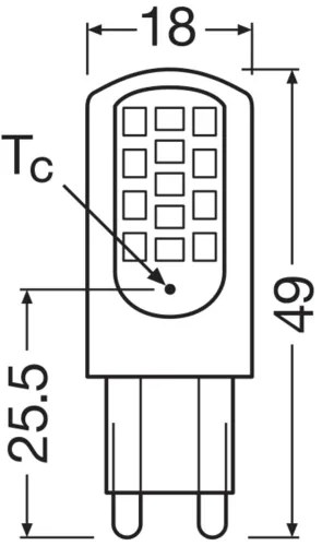 LED žárovka G9 LEDVANCE 4,2W (40W) teplá bílá (2700K)