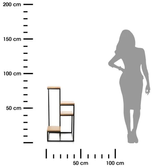 Stojan na květiny KASKADA 79x40 černá/hnědá