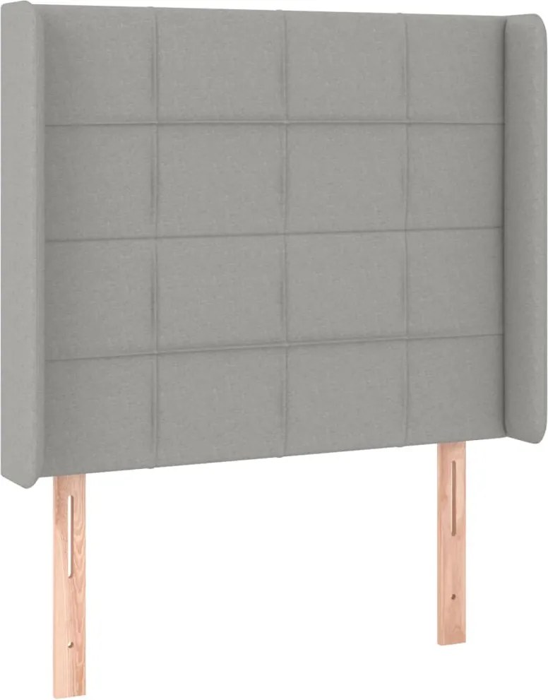 Box spring postel s matrací a LED světle šedá 100x200 cm textil 3138293