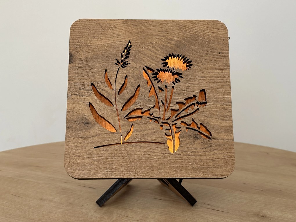 Li-Go "Pampeliška" lampa 19x19cm provedení povrchu: dub světlý