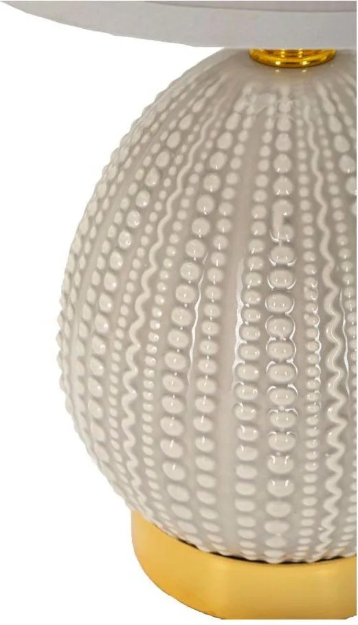 Světle šedá keramická stolní lampa s textilním stínidlem (výška 30,5 cm) Flavi – Mauro Ferretti