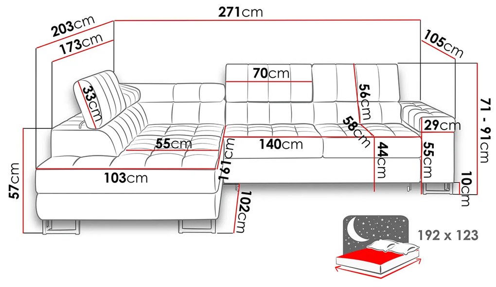 Luxusní sedací souprava Lambada, žlutá Mono Roh: Orientace rohu Levý roh