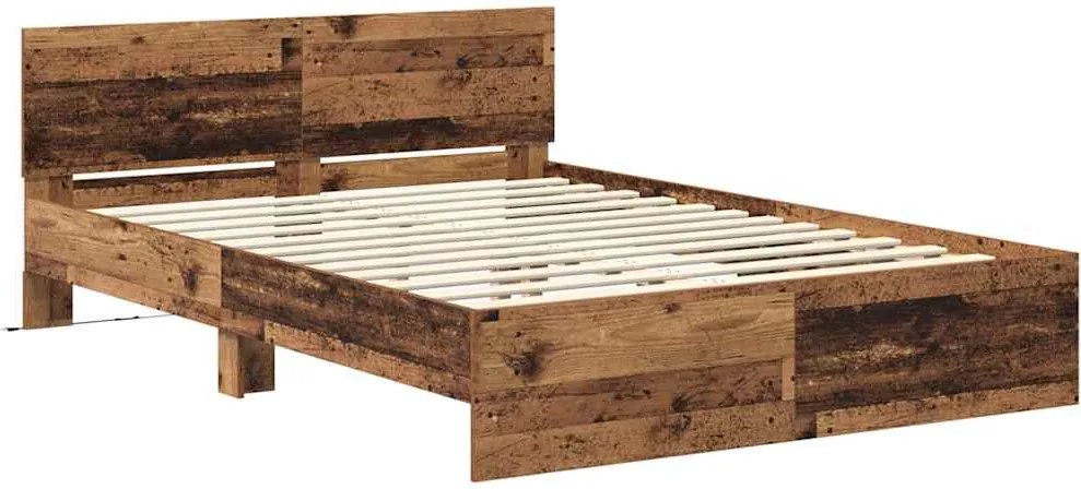 Rám postele s čelo Staré dřevo 120 x 200 cm Kompozitní dřevo 3403583