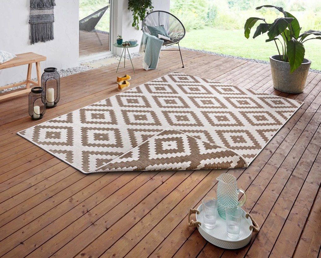 NORTHRUGS - Hanse Home koberce Kusový koberec Twin-Wendeteppiche 105460 Linen – na ven i na doma - 80x150 cm