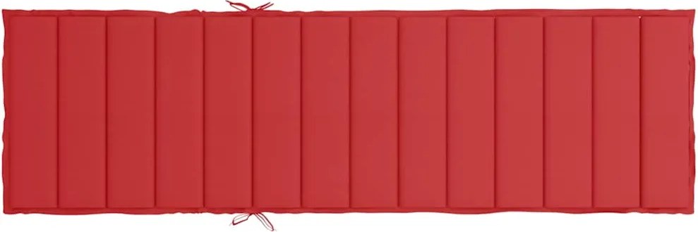 Poduška na lehátko červená 200 x 60 x 3 cm oxfordská látka 314209
