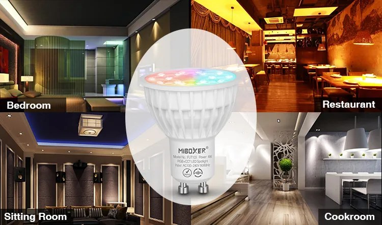 LED Solution Mi-Light MiBoxer RF LED žárovka RGB+CCT 4W GU10