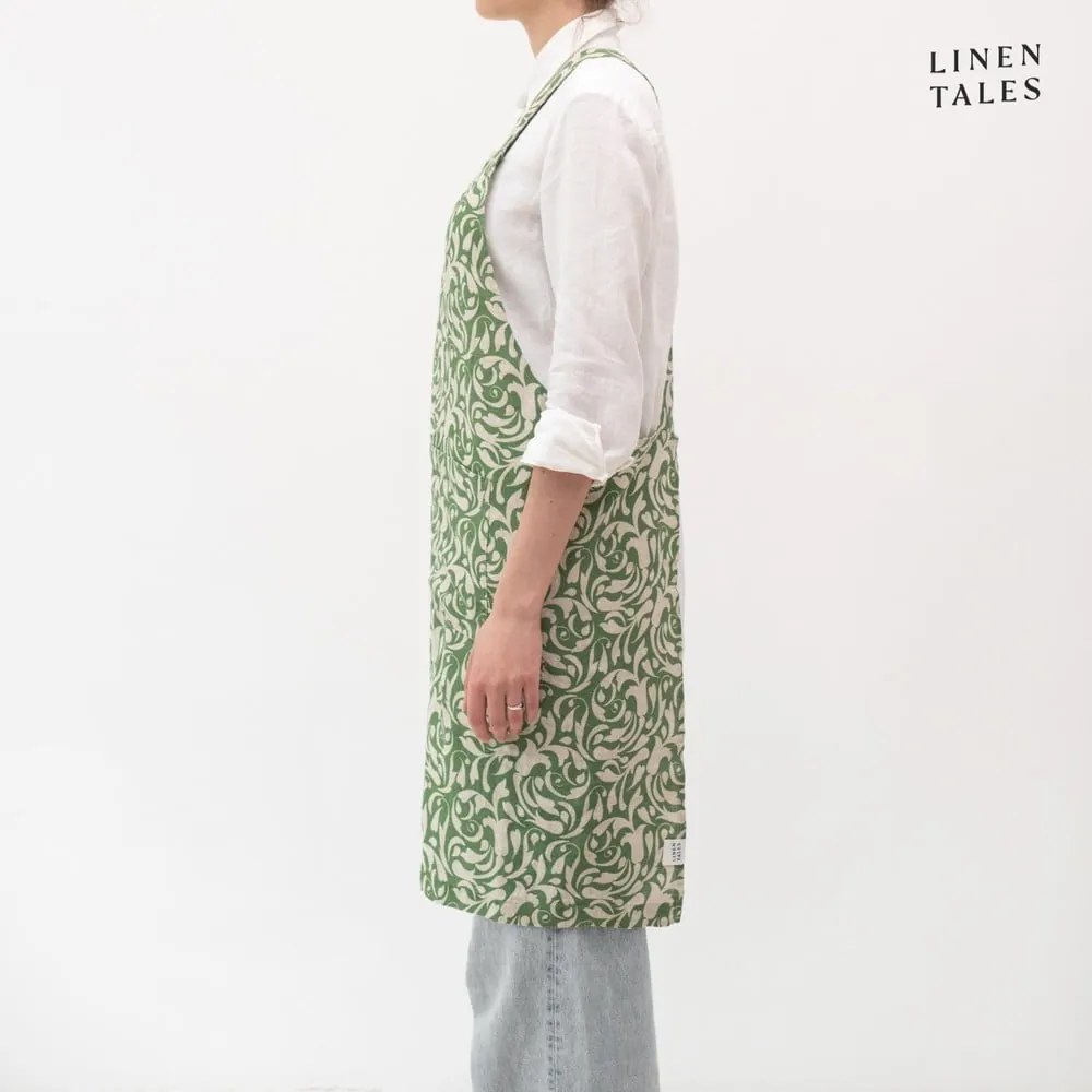 Lněná zástěra Evergreen Damask – Linen Tales