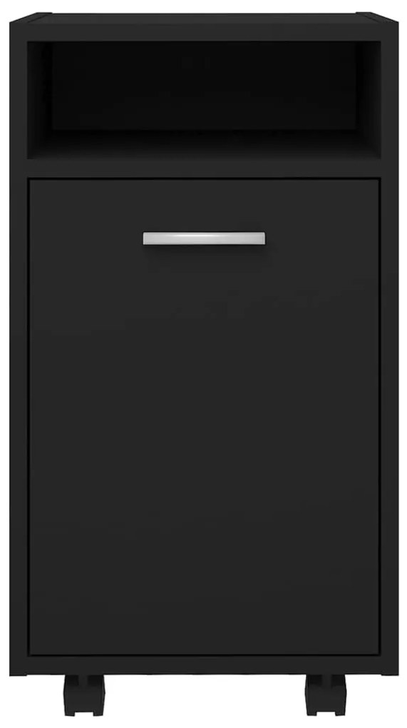 Odkládací skříňka na kolečkách černá 33x38x60 cm dřevotříska - Default Title