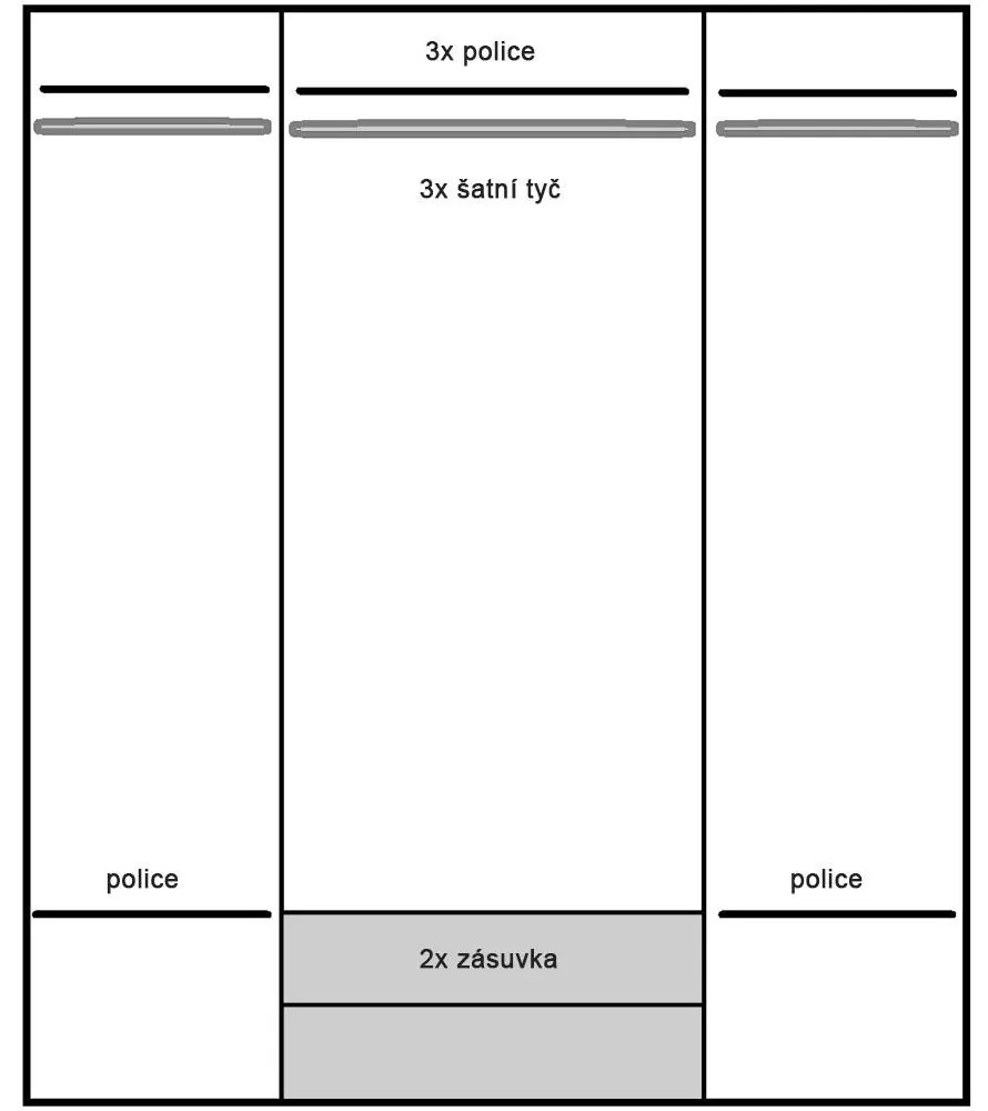 INDIANAPOLIS k | šatní skříň I-18 | kraft bílý
