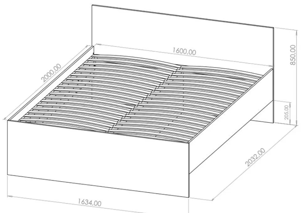MAXIONE a | postel dvoulůžko | 160x200 cm | s roštem | artisan