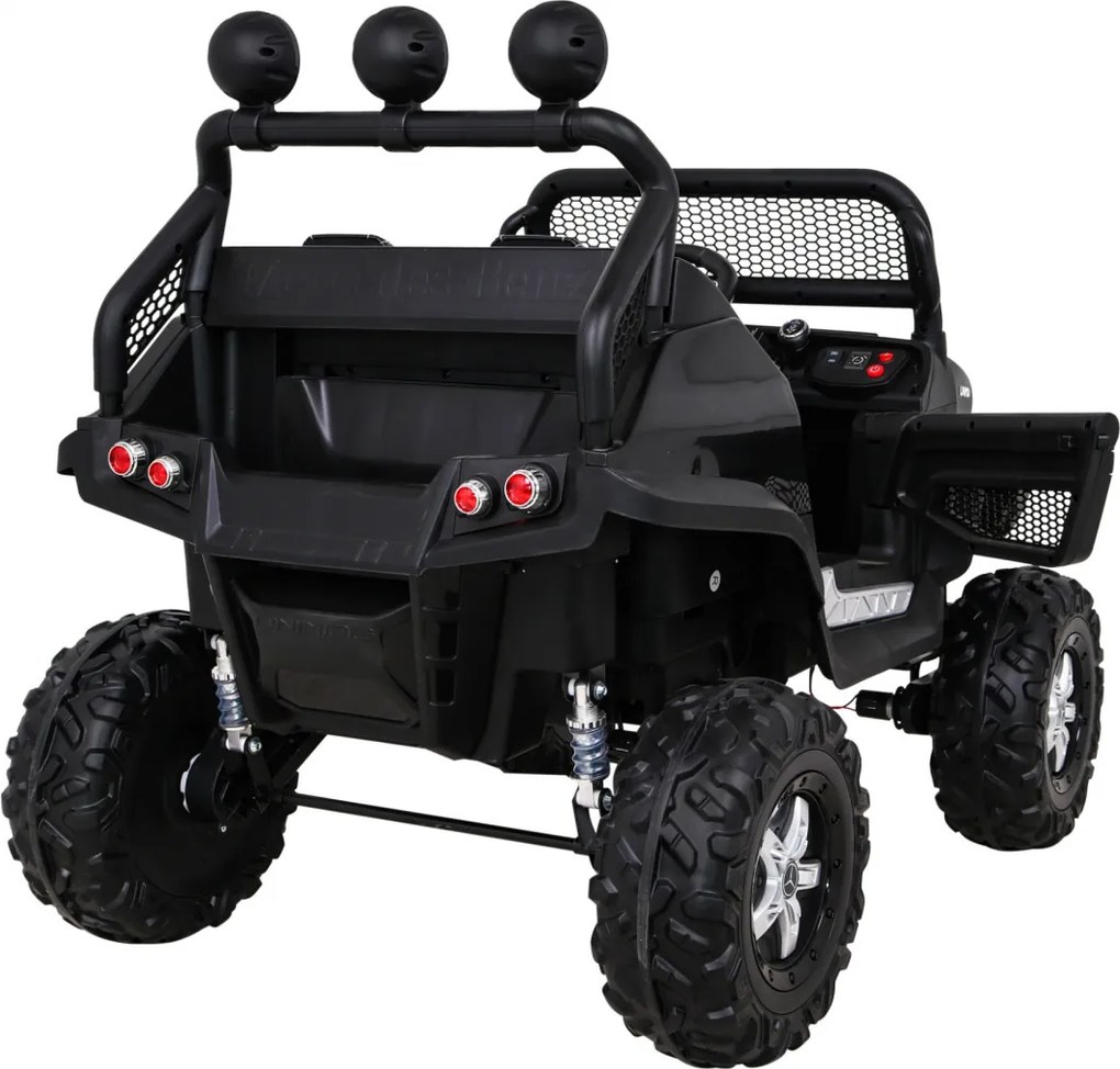 Ramiz Mercedes Benz Unimog elektrické autíčko pro děti černé + terénní pohon 4x4
