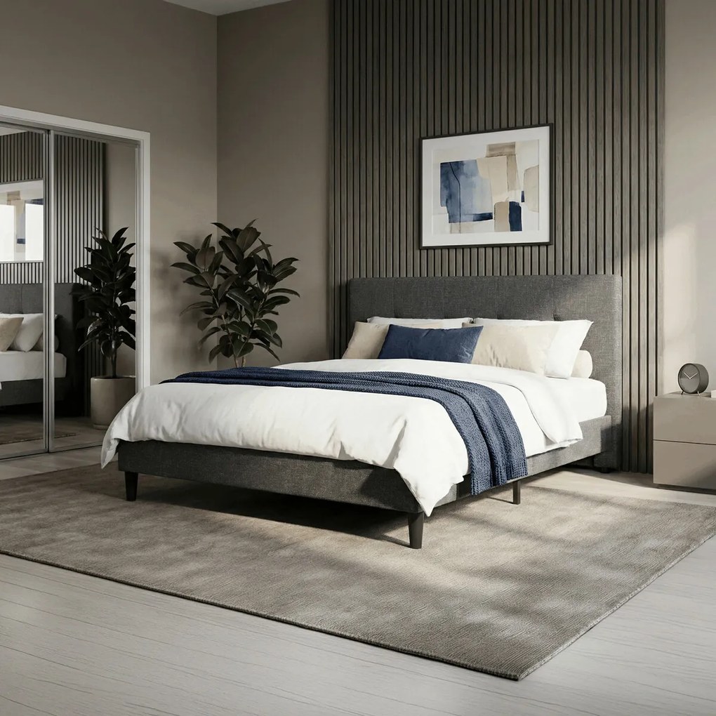 Autronic Čalouněná dvoulůžková postel BED-M160 Barva potahu: Tmavě šedá