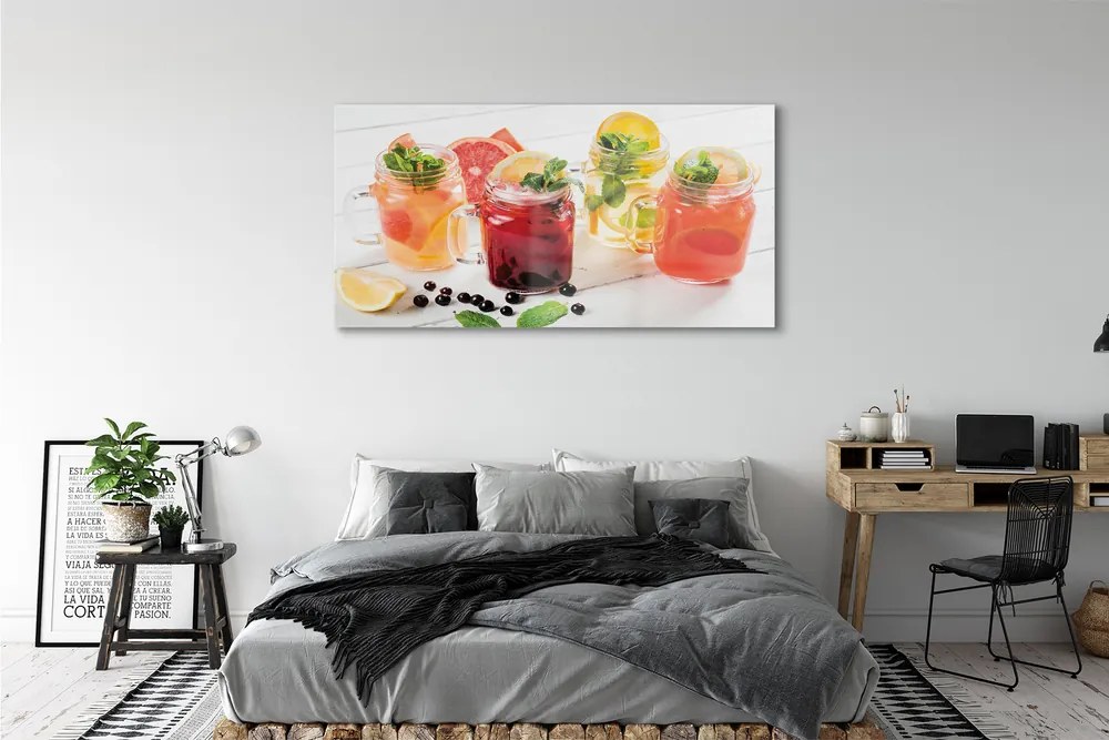 akrylový obraz Koktejly s citrusy 140x70 cm