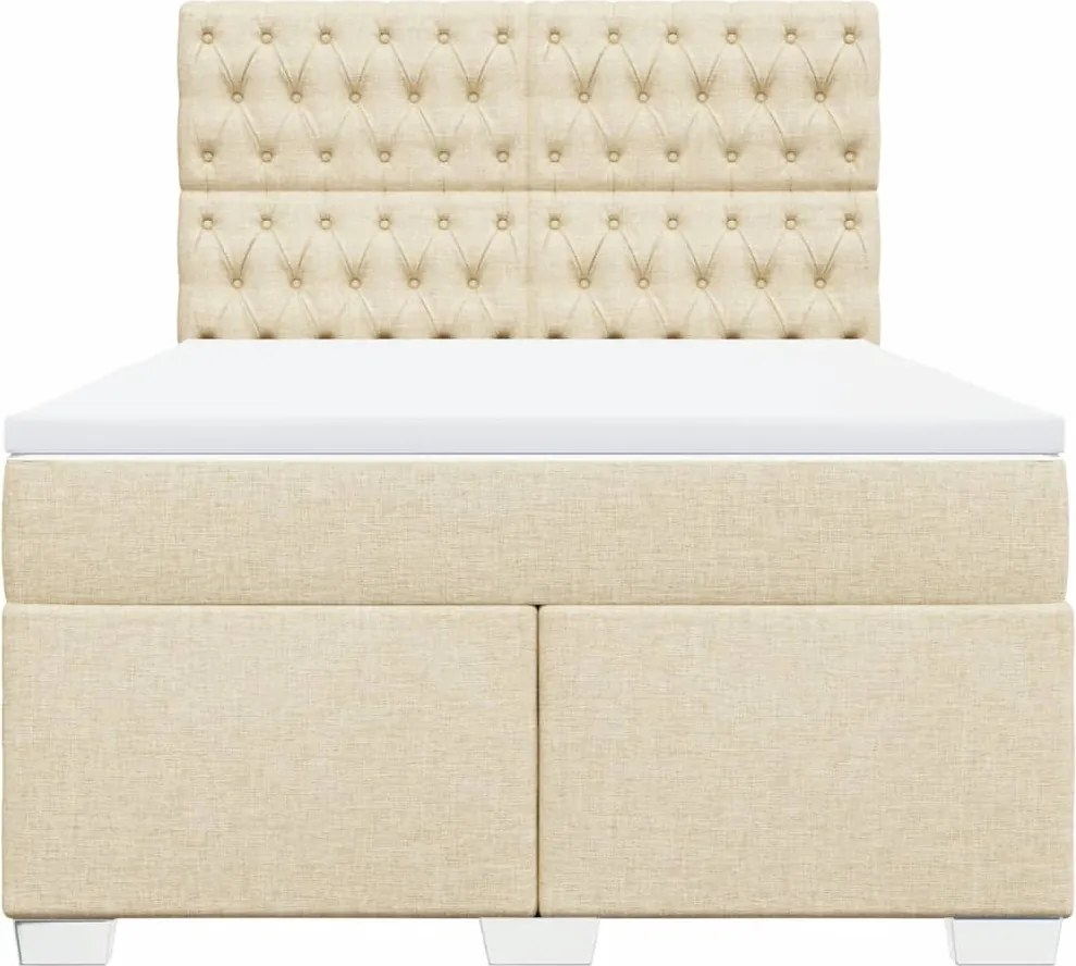 Box spring postel s matrací krémová 140x200 cm textil 3290523
