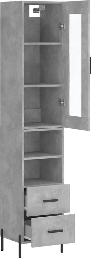 Skříň highboard betonově šedá 34,5x34x180 cm kompozitní dřevo 3199309