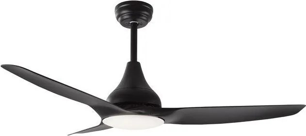 NV 5267302 Stropní ventilátor se světlem SAMOA tělo z oceli matná černá a sklo 3ABS černé listy LED 18W 3000K - NOVA LUCE