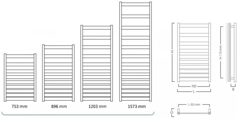 Instalprojekt Koupelnový radiátor BELTI bílá barva Barva radiátoru - Bílá, Rozměr radiátoru - 500 × 1203 mm, výkon 473 W, Typ připojení - Klasické (na rozteč) RADBEL501235