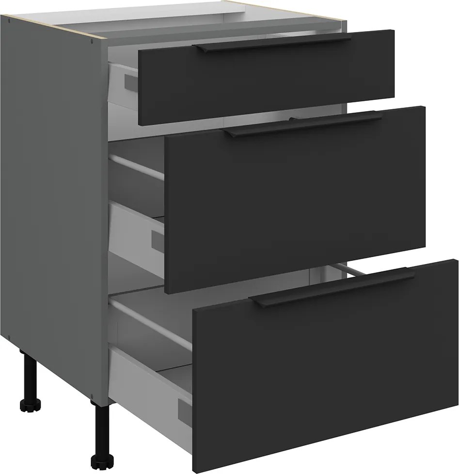 Kuchyňská linka ARIA ab | 300 cm | UNI dvířka | EXTRA VYSOKÁ | ANTIFINGER povrch | antracit/černá